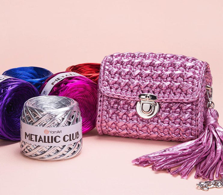 Free Knitting Patterns | Metallic Club Bag Pattern